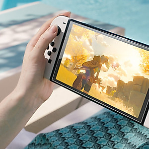 DLseego Tempered Glass Screen Protector 2 Pack for Switch OLED Model 2021 New with Transparent HD Clear Screen Protector for Switch OLED 7'' Anti Scratch Bubble Free Design - 2 Pack