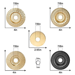 LAMPTOP 16 Pcs Wood Carving Grinder Tools Set, Including 5 Pcs Angle Grinder Wood Carving Disc, 5 Pcs Sanding Wheels, Speedcutter for Woodworking, and 5 Pcs Stainless Steel Disc Fitting Ring