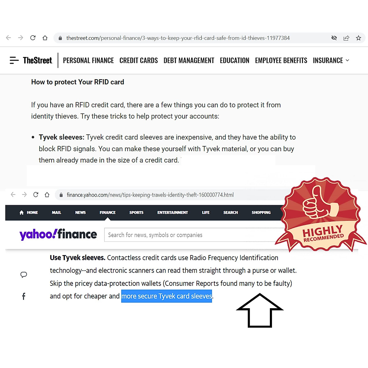 5x RFID Blocking Credit Card"DuPont TYVEK" Sleeves for wallet or purse. Protect your debit cards, credit cards and IDs from identity theft skiming.