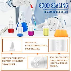 Heatoe 20 Pack 2oz Squeeze Bottles,Plastic Mini Empty Squirt Bottle with Attachable Cap Lids,Nice for Crafts,Art,Glue,Multi-Purposes Set and More