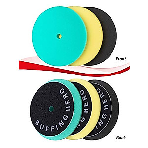 3pcs 6 inch Polishing Pads, 6'' Orbital Buffing Pads Hook and Loop Foam Buffer Pad Set for Sanding, Compounding, Polishing and Waxing, 6'' (150mm) Backing Plate