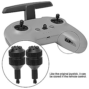01 02 015 FPV Drone Controller Joysticks, CNC Aluminium Alloy Beautiful 2PCS Aluminum Controller Joysticks for Model Airplane Accessories for Metal Joystick Protector(Black)