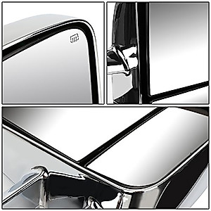 Pair of Chrome Power Heated Telescoping Side Towing Mirrors Compatible with Chevy/GMC Silverado Sierra GMT800 99-02
