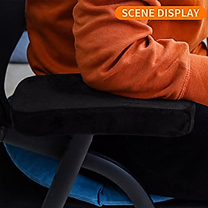 RULAER New Ergonomic Office Chair Arm Pads Super Soft Gaming Chair Accessories Gel Non-Slip Cover Removable Washable Kids Memory Foam Pillow-Help Relieve Elbow Fatigue(Set of 2) (Velvet,Black)