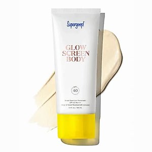 Supergoop! Glowscreen Body SPF 40 PA+++, 3.4 fl oz - Body Lotion + Broad Spectrum Sunscreen with Subtle Shimmer - Adds Instant Glow & Hydration - Contains White Stargrass & Coconut Alkanes