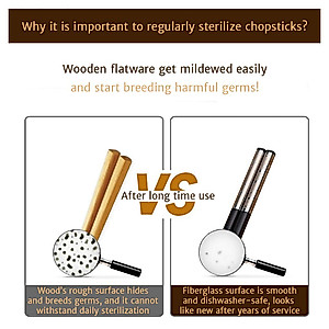 Goldage 5-Pairs Fiberglass Dishwasher-safe Chopsticks - Nordic Green (Gold. & Silver)