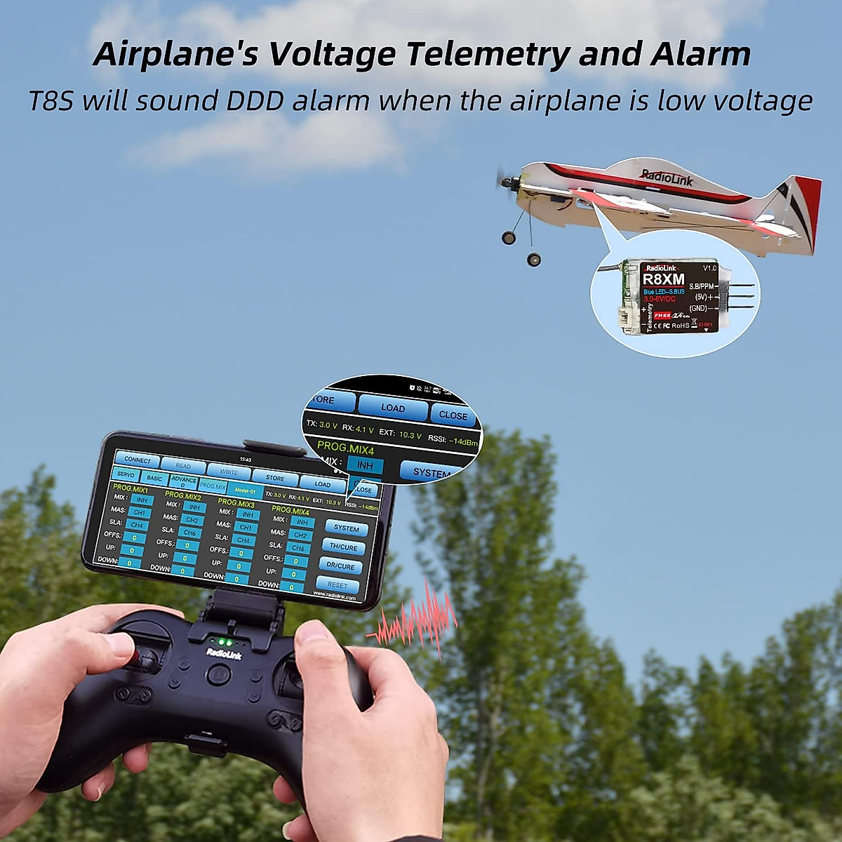 Radiolink A560 Ready to Fly (RTF) 3D RC Airplane 580mm Wingspan with Byme-A Gyro FC, 6 Flight Modes, Brushless Motor 15A ESC RC Plane, T8S TX & R8XM RX Voltage Telemetry for Beginner or Experienced