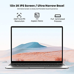CHUWI 2022 Newest GemiBook Laptop Computer,Windows 10 Ultra-Thin Laptop,8G RAM 256GB SSD,Intel Celeron J4125 Processor,13 inch Full HD 2K IPS Display,PD Fast-Charge, Backlit Keyboard, Full Metal