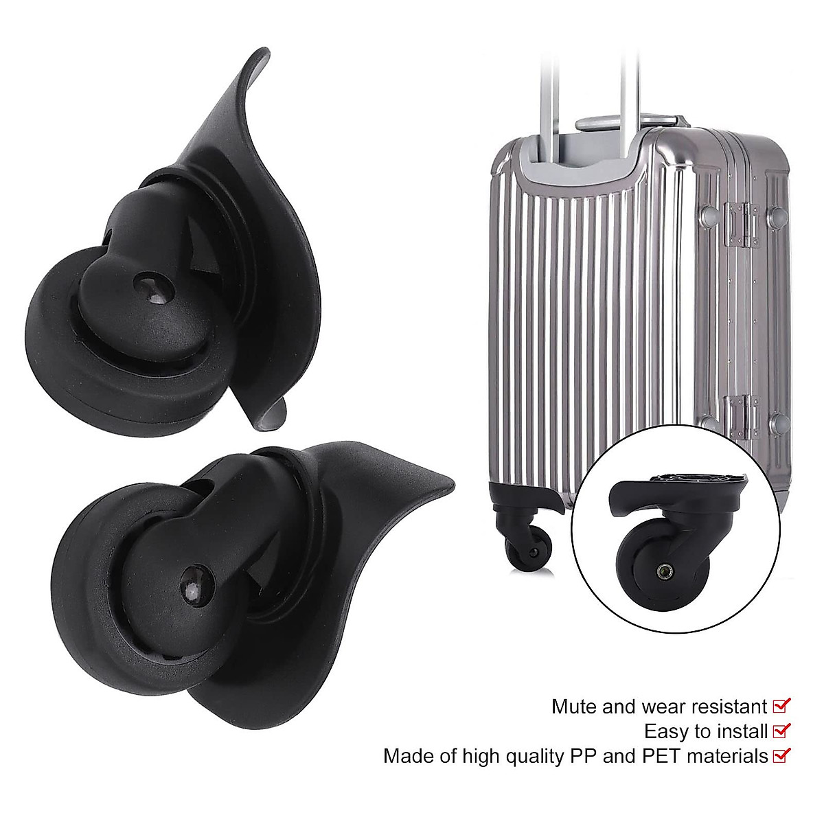 Luggage Wheel 1 Pair A53 Swivel Wheel Replacement Luggage Travel Suitcase Wheels for Luggage Kits