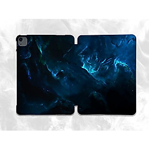 Kawaii Outer Space Blue Starry Sky case Compatible with iPad Mini Air Pro 7.9 8.3 9.7 10.2 10.9 11 12.9 inch Pattern Cover New 2022 2021 Trifold Stand 3 4 5 6 7 8 9 Generation (10.2" 7/8/9 gen)