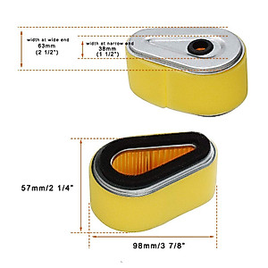 SaferCCTV 2 Pack Air Filter Combo Compatible with Kawasaki FC150V Compatible with John Deere M79451 Kawasaki 11013-2118 11013-2120 11013-2175