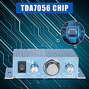 AICARS Mini Audio Amplifier Car Audio 2 Channel Amplifier Hi-Fi Mini Stereo Receiver Amp with DC 12V-15V 40W for Cars Motorcycles Computer Speakers