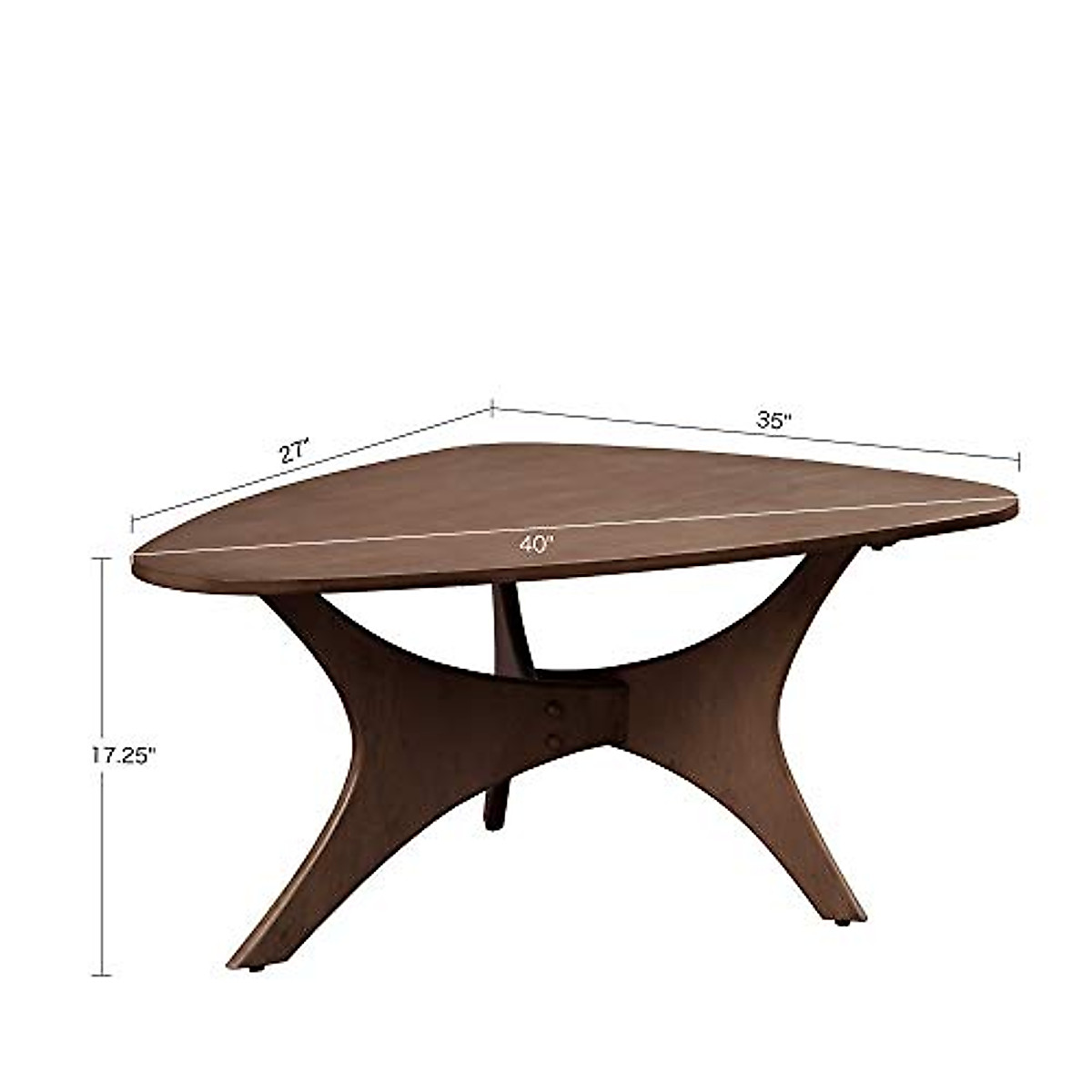 Ink+Ivy Blaze Accent Tables - Wood Coffee Table - Solid Rubberwood Pecan Finish, Contemporary Style Cocktail Tables - 1 Piece Solid Wood Coffee Tables For Living Room, Brown, IIF17-0010