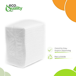 EcoQuality White Low Fold Dispenser Napkins,400/pack 1-Ply, 3 1/2 x 5 in, Dispenser Napkin Refill, Everyday Napkins, Perfect for Restaurants, Diners, Bodegas & Home
