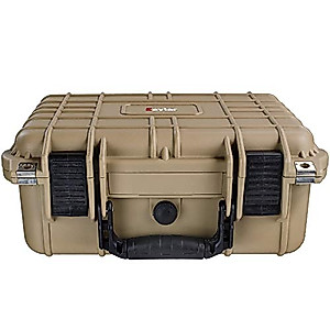 Eylar Protective Camera Hard Case Water & Shock Proof with Foam 13.37 inch 11.62 inch 6 inch Tan (Tan)
