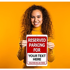 Custom Printed Reserved Parking 8 x 12 Aluminum Indoor/Outdoor Sign Text Only