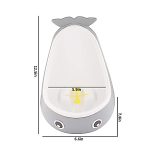 Whale Potty Training Urinal for Boys Urinal Pee Trainer，Toddler Toilet with Aiming Target - Gray