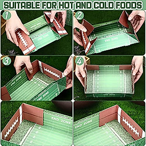 100 Pcs Football Paper Food Trays Ball Paper Party Bowls Sports Theme Candy Holder Trays Football Bowl Football Party Supplies Disposable Serving Tray for Football Sports Event Family Food Party Decor
