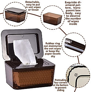 Umtiti Wipes Dispenser & Wipes Pouch/Tissue Bag, Wipes/Tissue Case with Moisture Seal Secure Lid, Non-Slip Rubber Feet & Sealing Design Keeps Wipes Fresh, Dustproof Wipes Container(BN+Panda)