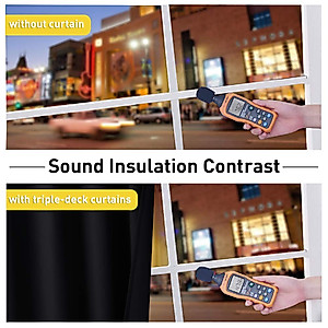 NICETOWN Neighbors Noise, Light & Thermal Blocking Blackout Curtains for Theater, Studio, Room Dividers Curtains, Thick & Heavy-Duty Drapes for Necessary Privacy (52" Wide x 102" Long, Black, 2 PCs)