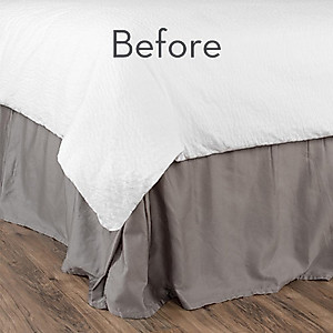 Standard Textile Circa Bed Wrap, Modern Bed Skirt Alternative with Bamboo Core, Haze, King/Cal King