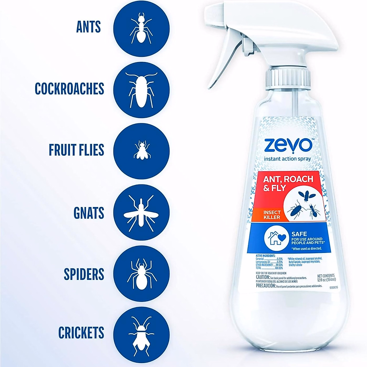 Zevo Multi Insect Killer Spray, Ant, Roach & Fly Bug Spray, Twin Pack