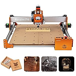 FoxAlien Masuter Pro CNC Router Machine, Upgraded 3-Axis Engraving All-Metal Milling Machine for Wood Acrylic MDF Nylon Carving Cutting