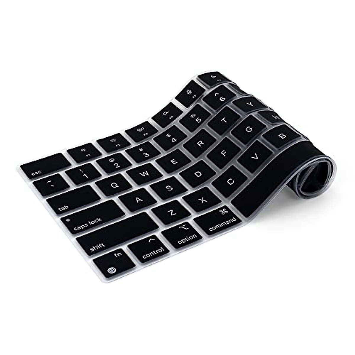 ProElife Keyboard Cover Skin for 2023 MacBook Air 15 inch M2 A2941 / MacBook Pro 14 16 inch M3 M2 Pro/Max A2918 A2992 A2991 A2779 A2780 US Enter (ANSI) Silicon Keyboard Protector Accessory (Black)
