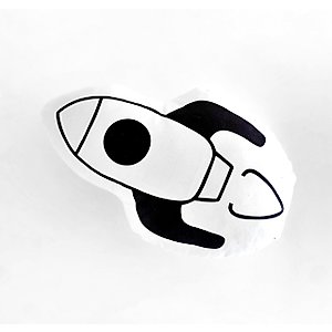 Casa Ollie Velvet Rocket Shaped Pillow - Space Decor for Boys Room - Spaceship - Rocket Ship Nursery Decor - Cute Pillows - Fun Throw Pillows - Fun Pillows - Space Ship - Space Pillow