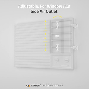 WITFORMS/WINDOW - Adjustable AC air deflector suitable for window air conditioners (side air outlet). Enhance cooling and heating circulation