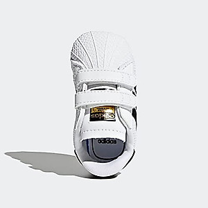 adidas Originals unisex child Superstar Sneaker, Core White/Black/White, 4 Toddler US