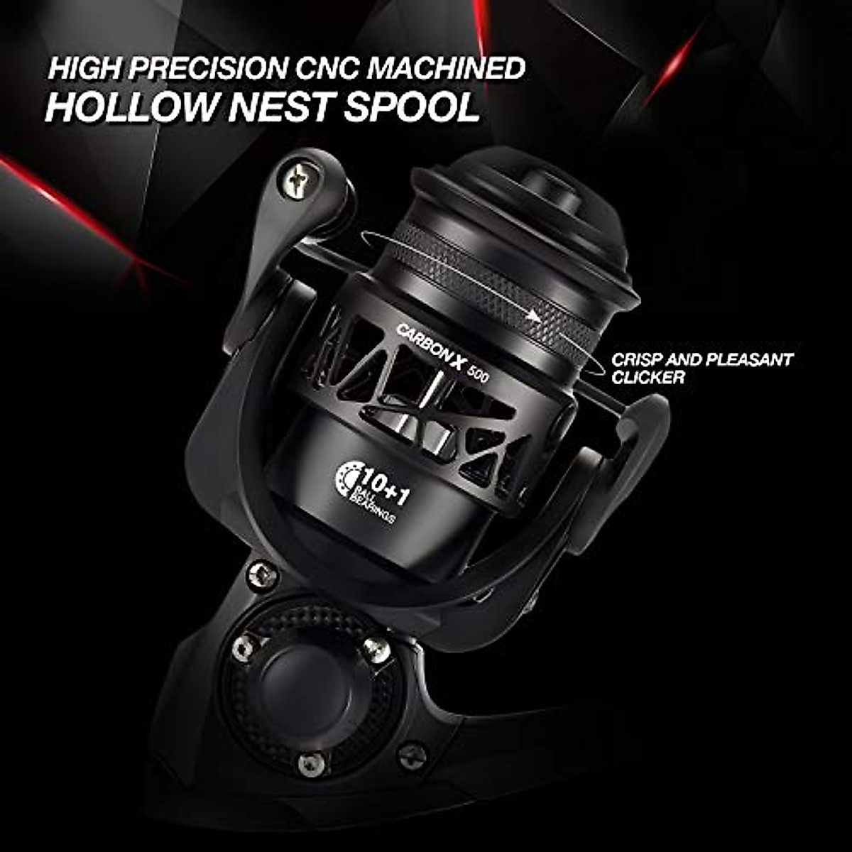 Piscifun Carbon X Spinning Reels, Carbon Frame and Rotor, Ultralight 5.1oz Spinning Fishing Reel, 5.2:1 Low Speed Gear Ratio, 10+1 Shieled BB Smooth Powerful Fishing Spinning Reel 500 Series