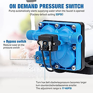 DC HOUSE 5.5GPM 55PSI High Pressure Water Pump 110V include 3/4" Garden Hose Adapters, Power Plug, Water Pressure Booster Pump for Home Irrigation Transfer Washdown