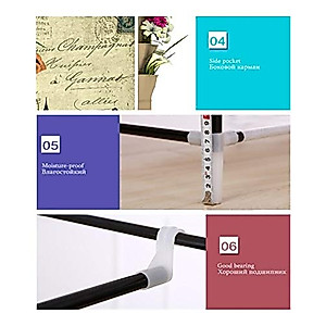 YSJ LTD 67" Simple Wardrobe, 3D Cartoon Pattern Thick Reinforcement Pipe Folding Dustproof Wardrobe Multifunction Wardrobe Closet Bedroom Furniture Children Room Decorate Storage Cabinet Assembly Ward