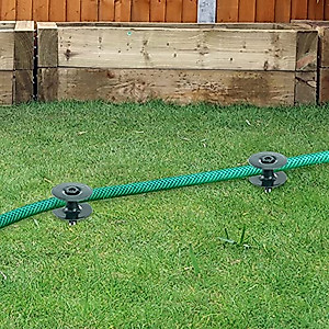 Coloch 6 Pack Hose Guard Stake, 10 Inch Garden Hose Guide Spike Zinced Metal Spike with Heavy Spin Top, Keep Garden Hose Out of Flower Beds for Plant Protection, Greenhouse, Yard Lawn