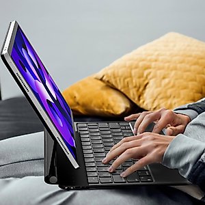 HOU for IPad Pro 12.9 Keyboard Case: Magnetic Floating Magic Keyboard for iPad Pro 12.9 inch(6th, 5th, 4th and 3rd Gen), Precision Multi-Touch Trackpad,Bluetooth Wireless Backlit