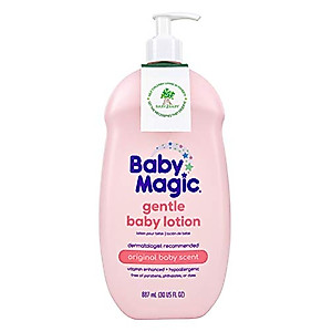 Baby Magic Gentle Baby Lotion | 30 Fl Oz (Pack of 4) | Vitamins & Aloe | Free of Parabens, Phthalates, Sulfates and Dyes