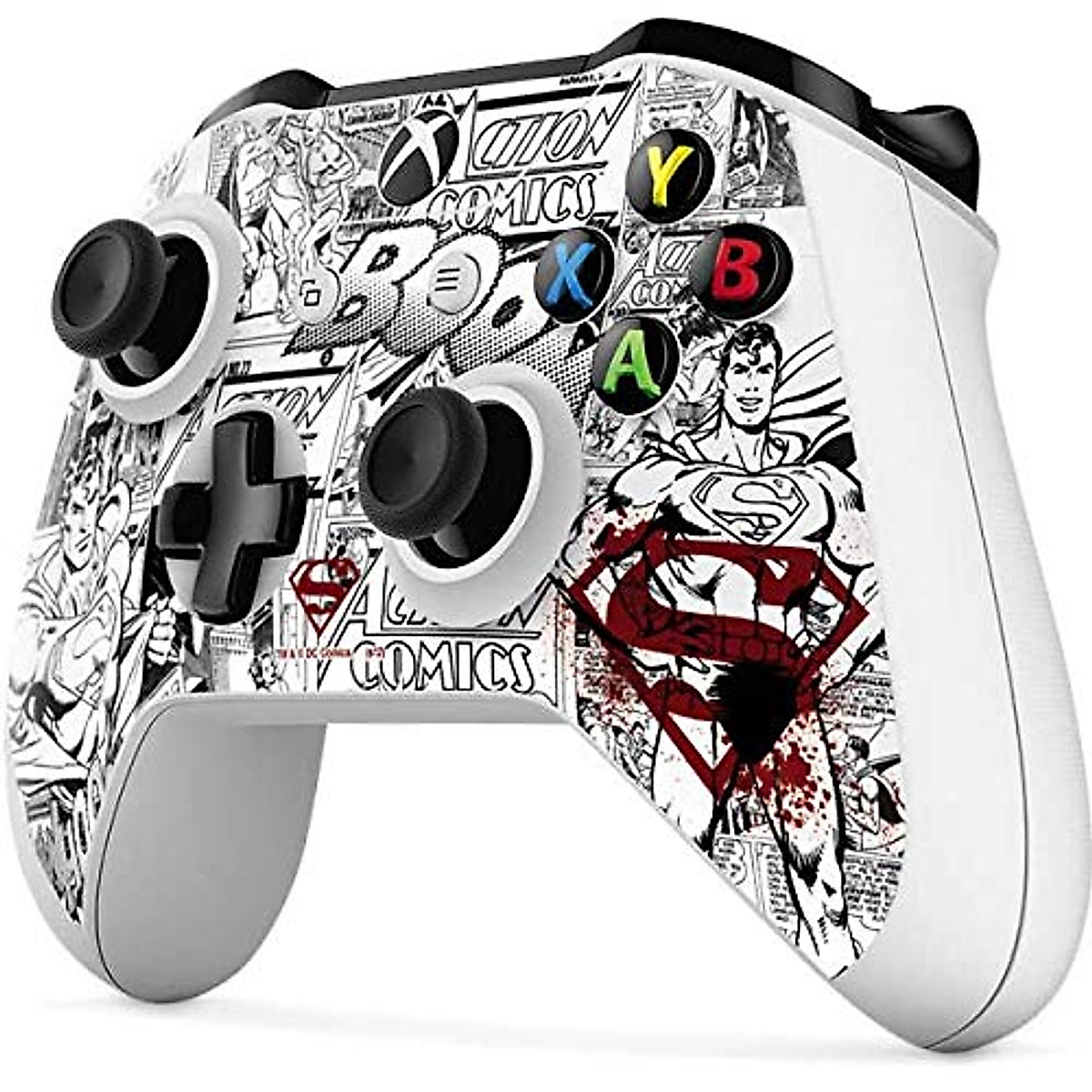 Skinit Decal Gaming Skin compatible with Xbox One S Controller - Officially Licensed Warner Bros Superman Comic Logo in Red Design