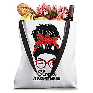 Stroke Awareness Month Afro Black Women Mom Stroke Survivor Tote Bag
