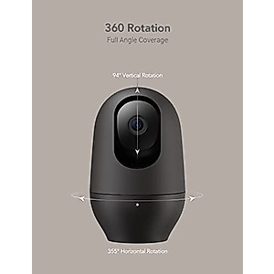 nooie Pet Camera 2K, 360°Pan/Tilt Wi-Fi Baby Monitor with Phone App, Indoor Security Camera, AI Motion Tracking, Night Vision, Two-Way Audio, Compatible with Alexa/Google Home