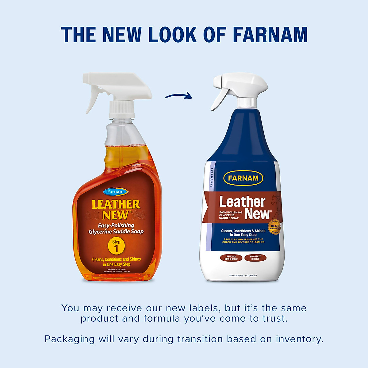 Farnam Leather New Easy-Polishing Glycerine Saddle Soap and Leather Saddle Cleaner, Protects and Preserves Leather, Cleans, Conditions and Polishes, 32 Oz.