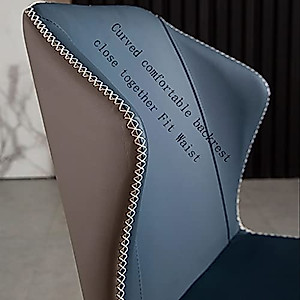 LAREDU Kitchen Dining Chair Set of 6 PU Leather Kitchen Living Room Lounge Counter Chairs Ergonomics Seat Sturdy Carbon Steel Metal Legs (Color : Red)