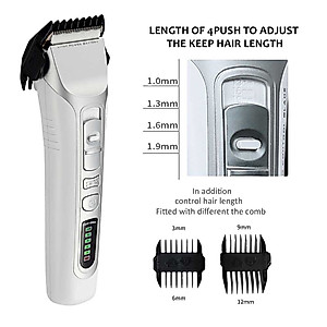 Codos Professional Hair Clipper for Hair Salon and Men Quiet Barber Clippers Cordless Haircut kit Electric Cermanic Hair Clippers(Silvery White)