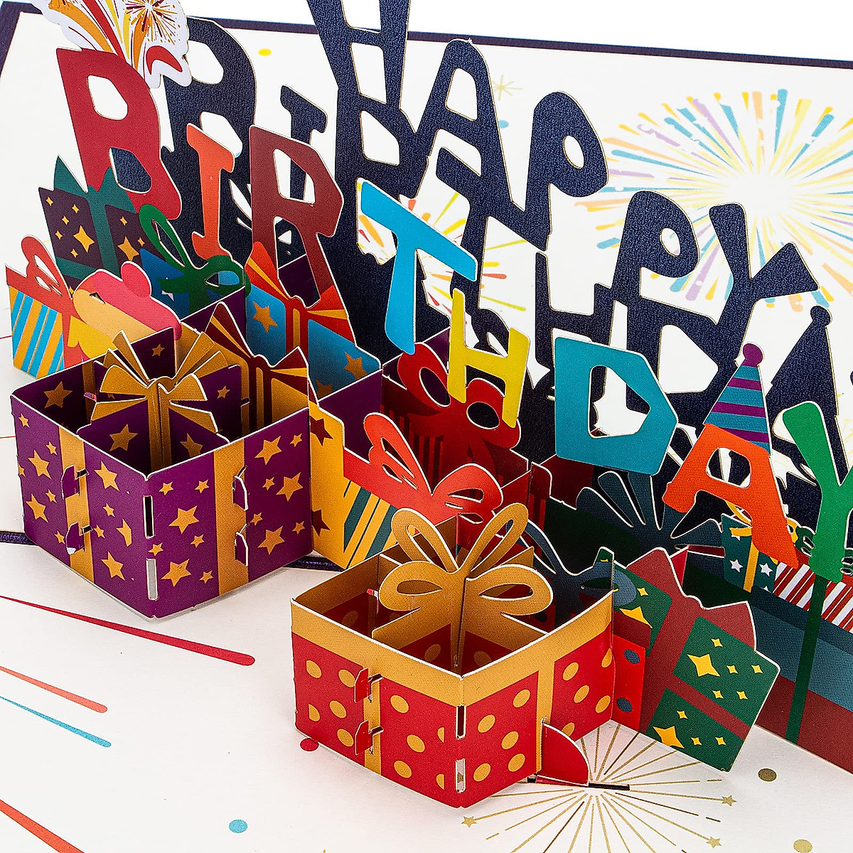 Bajayvovo Handmade Happy Birthday Pop Up Card，Birthday Cards with Envelopes, Blank Inside Birthday Cards，Birthday Card，Birthday Greeting Cards，3D Birthday Card，Pop Up Birthday Cards for Women Men