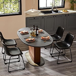 DUMOS Dining Chairs，Kitchen & Dining Room Chairs, PU Leather Cushion and Metal Legs Bar Chairs, Counter Height Bar Stools for Kitchen Island