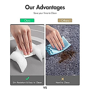 MontVoo-Bathroom Rug Mat-Bath Mat Rug for Bathroom Non Slip Absorbent No Stains Quick Dry Bathroom Floor Mat Washable-Thin Bathroom Rugs Fit Under Door-Rubber Bathmat Shower Rug-17"x27" Gray