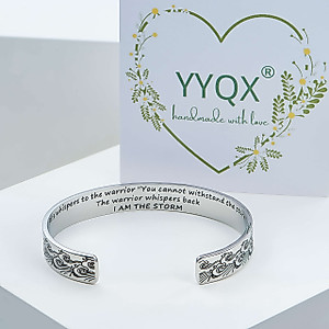 YYQX I Am The Storm Bracelets for Women, Inspirational Encourage Graduation Birthday Gifts for Daughter Granddaughter Niece Sister Best Friend
