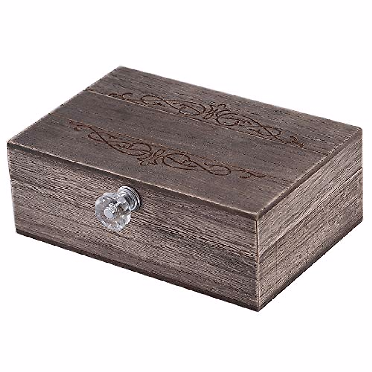 Y&K Homish Wedding Ring Box Unique and Engagement Ring Holder Boxes for Marriage Mr and MRS Decorative Box (Rustic Brown)