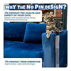 Cat Scratch Furniture Protector- No Pin | Pet Repellent for Couch | One Side Tape Sheets, 17x12 Inches E-MARQUE (Pack of 10)