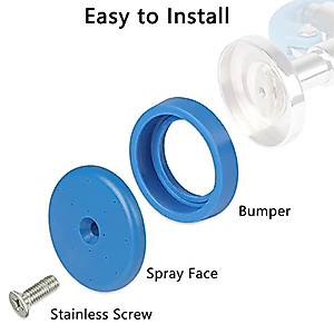 KWODE Pre Rinse Spray Valve Repair Kit for All Commercial Sink Sprayer, Spray Face Bumper and Screw Repair Part Blue
